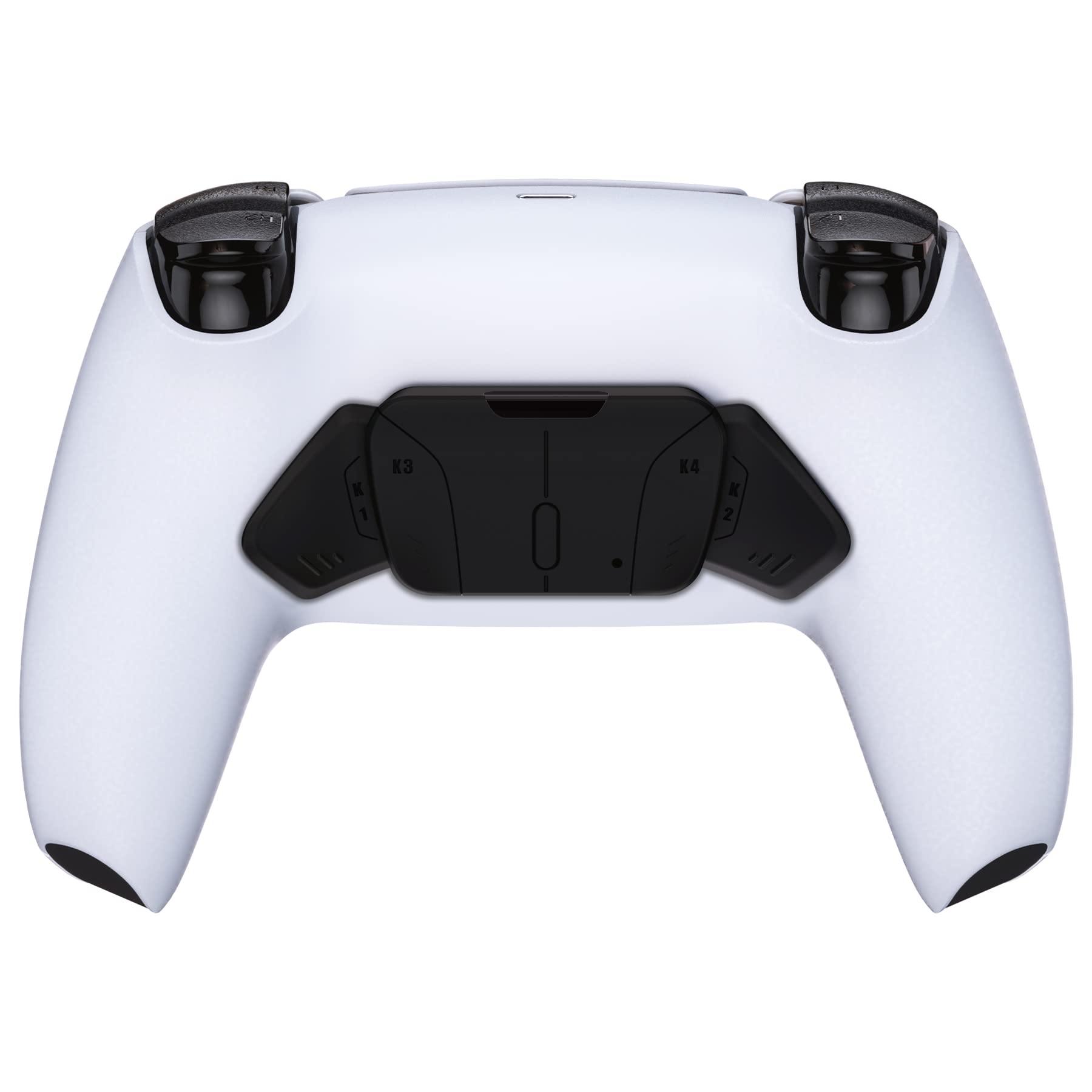 Solid Black Replacement Back Paddles Redesigned K1 K2 K3 K4 Back Buttons Keys Set for eXtremeRate RISE4 Remap Kit for PS5 Controller - Only Buttons, Without the Controller & RISE4 Remap Board
