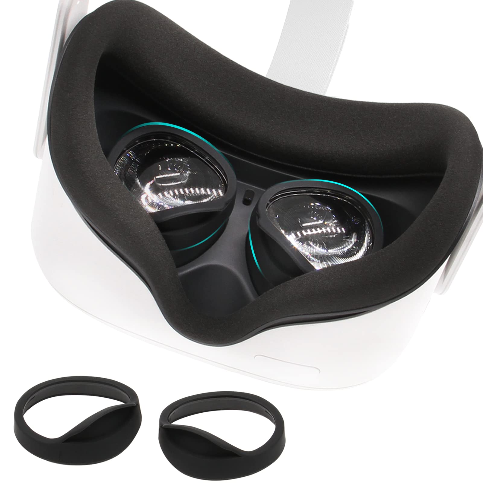 VRbrother Silicone Blackout Nose Pads Compatible with Meta/Oculus Quest 2/Rift S, VR Lens Light Blocking Accessories Lightproof Anti-Leakage Washable for Oculus Quest 2(1 Pair)