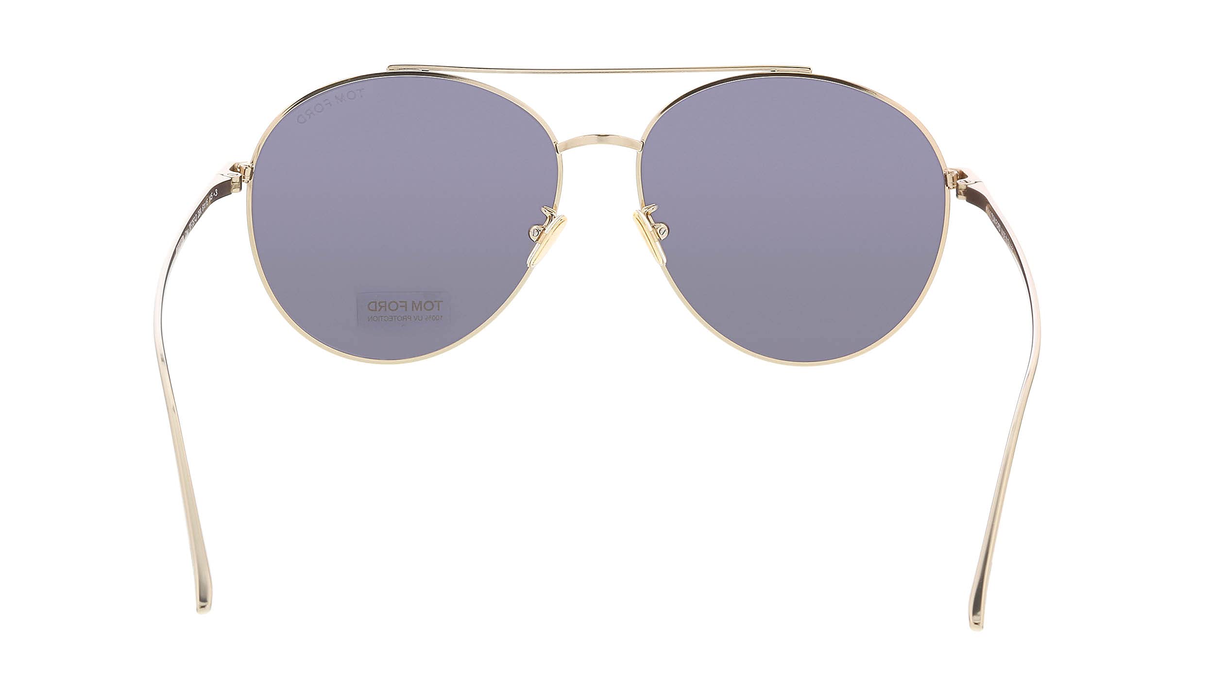 Tom Ford FT0757-D 28A Cleo Shiny Rose Gold Brow Bar Round Sunglasses for womens