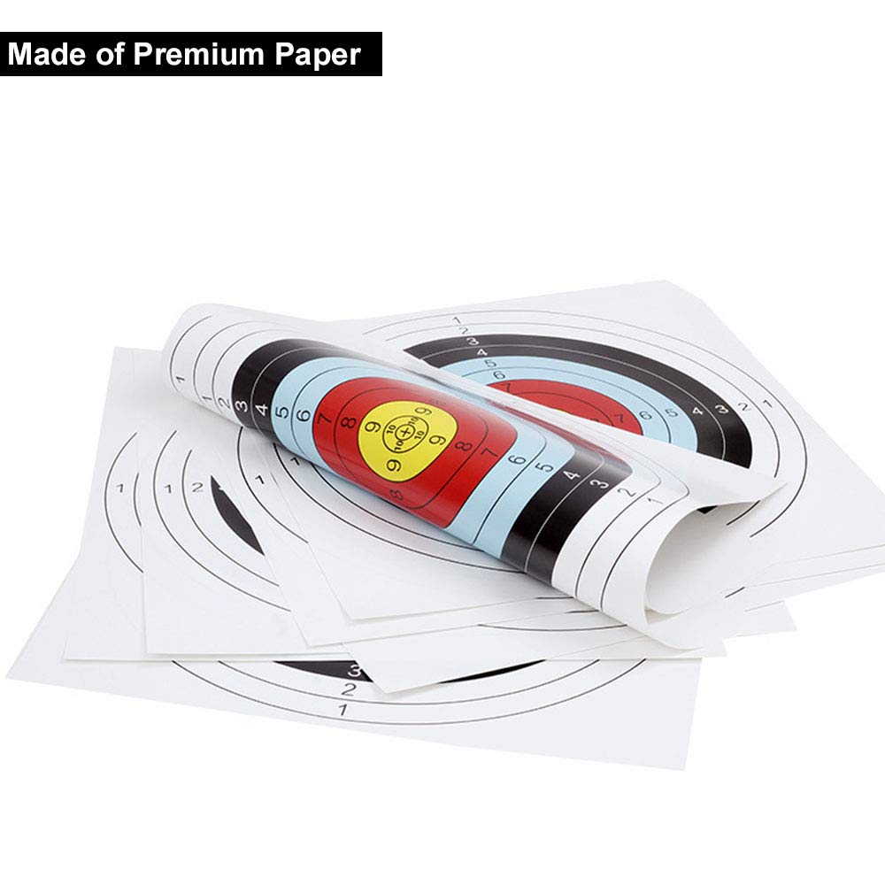 SDCYOW 35 Pcs Archery Targets Paper Arrow Targets for Air-Soft, BB Guns, Air Rifles Shooting Accessories, 15.7x15.7inch, 10-Ring Paper Target Face