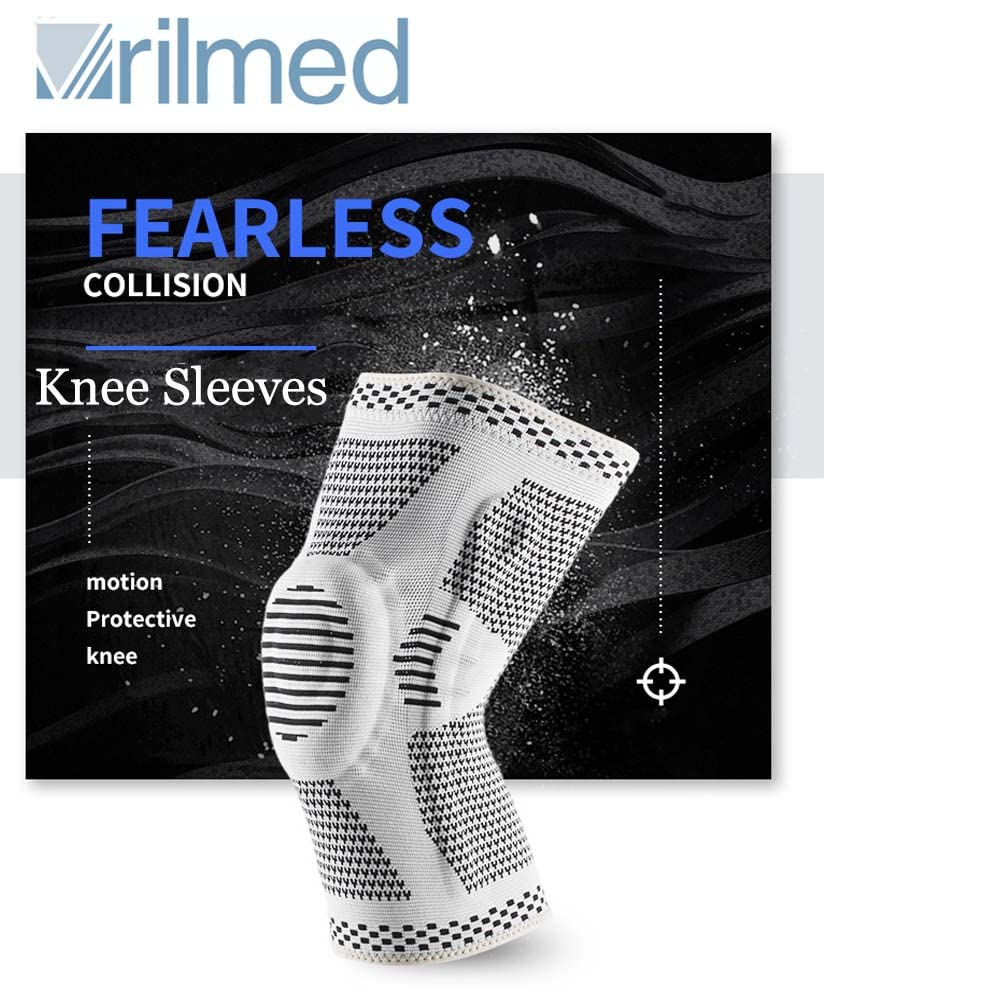 vrilmed [2 Pack Knee Brace with Patella Gel Pad & Side Stabilizers for Meniscus Tear, ACL, Arthritis, Joint Pain Relief
