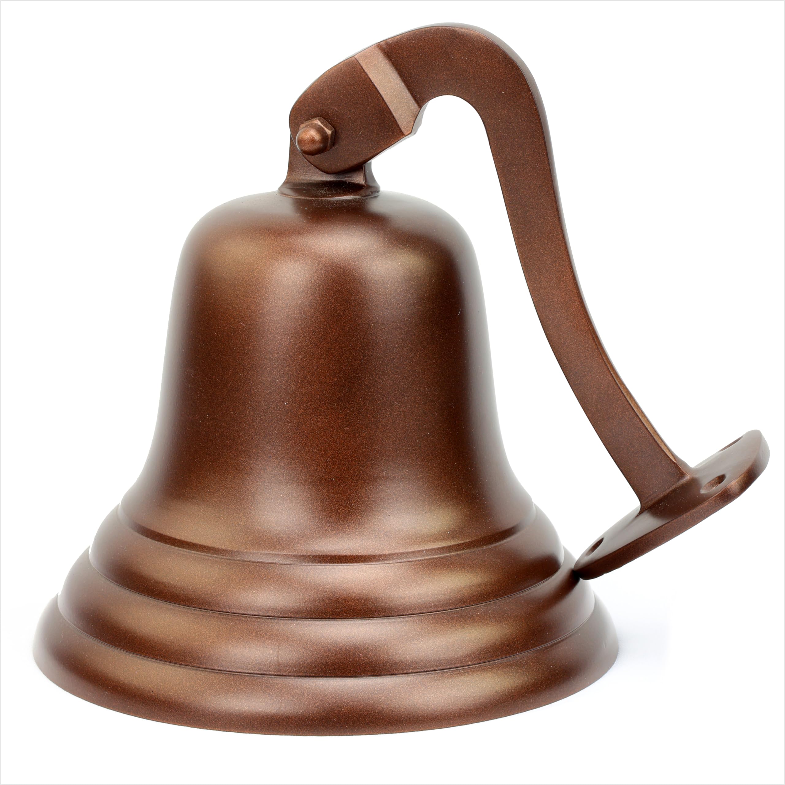 Nagina International 7" Aluminum Dark Coke Copper Antique Premium Loud Striking Sound Boat Decor Bell with Cotton Braided Rope | Classic Nautical Elements