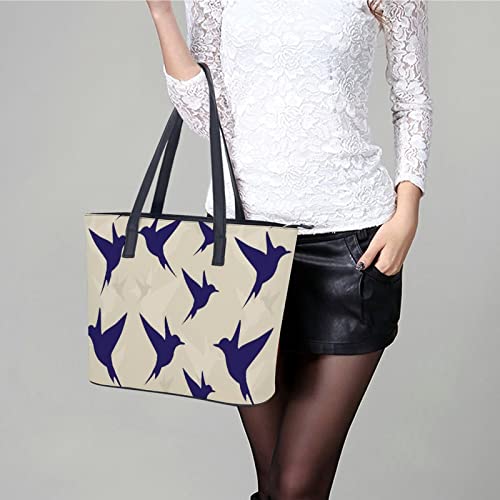 Swallow Pattern Women's Tote Bag PU Leather Shoulder Bag Handbags Purse For Work Shopping Travel