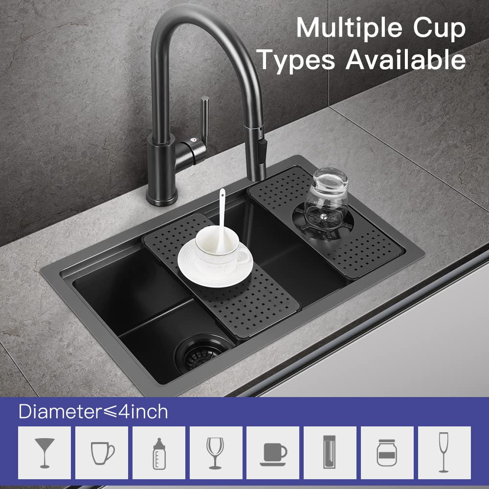 NAVNKA Black Bar Sink with Glass Rinser, 23inch Stainless Steel Small Bar Sink for Bar,Cafe,Restaurant.