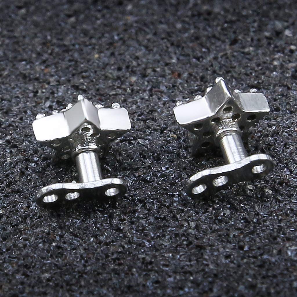 Titanium Dermal Anchor Top Crystal Micro Surface Skin Piercing 16G - Fan - Star