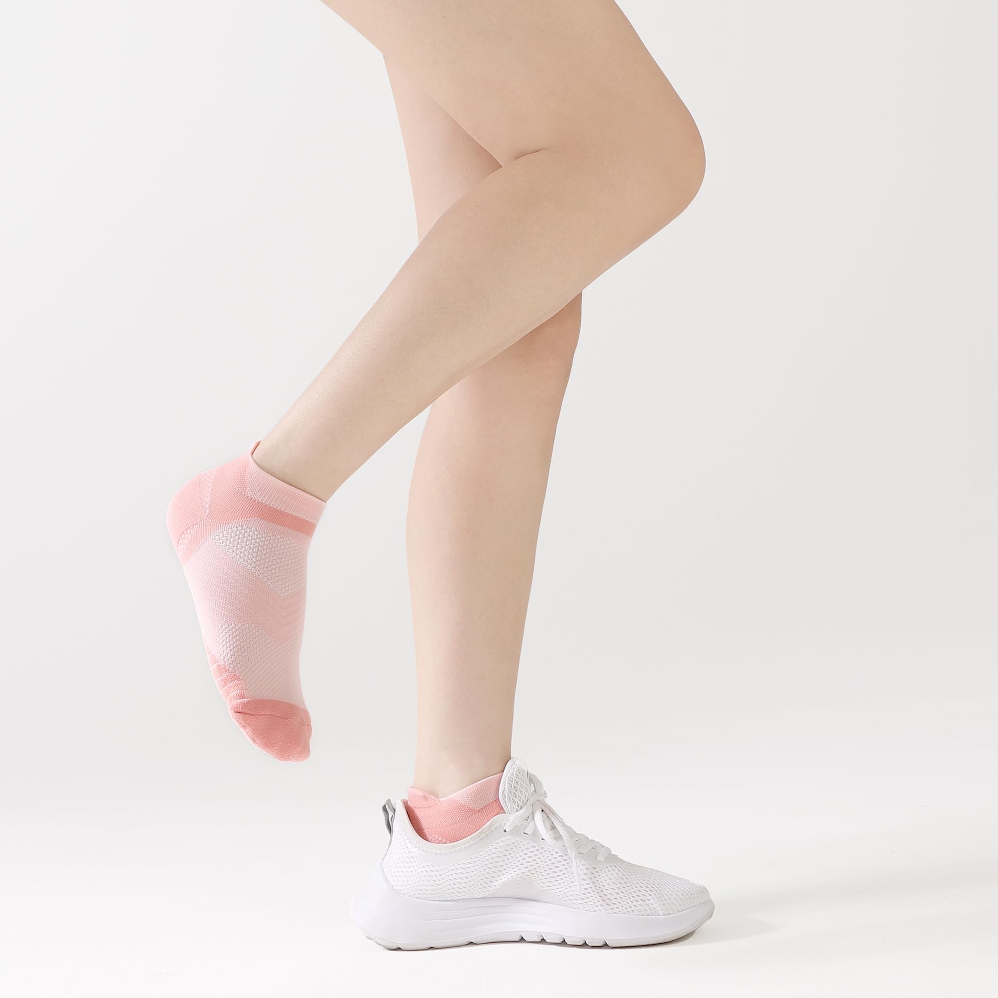 YOJOOM Women Ankle Compression Socks Athletic Running Low Cut Walking Socks for Women Cushioned 5 Pairs (US, Numeric, 6, 8, Regular, Regular, Mixed 6 Color)