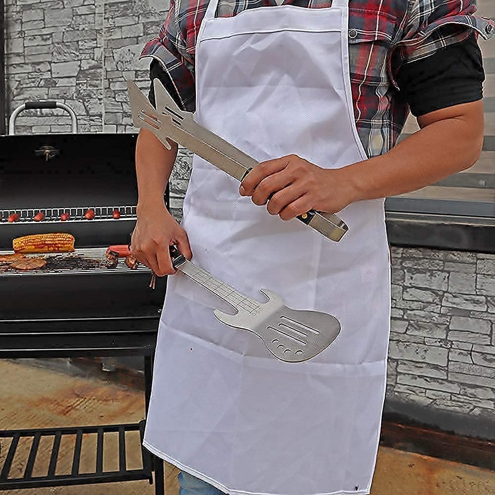 PEPKICN Rock Guitar Style Spatula & Tongs and Stainless Steel Electric Guitar Shape Bottle Opener