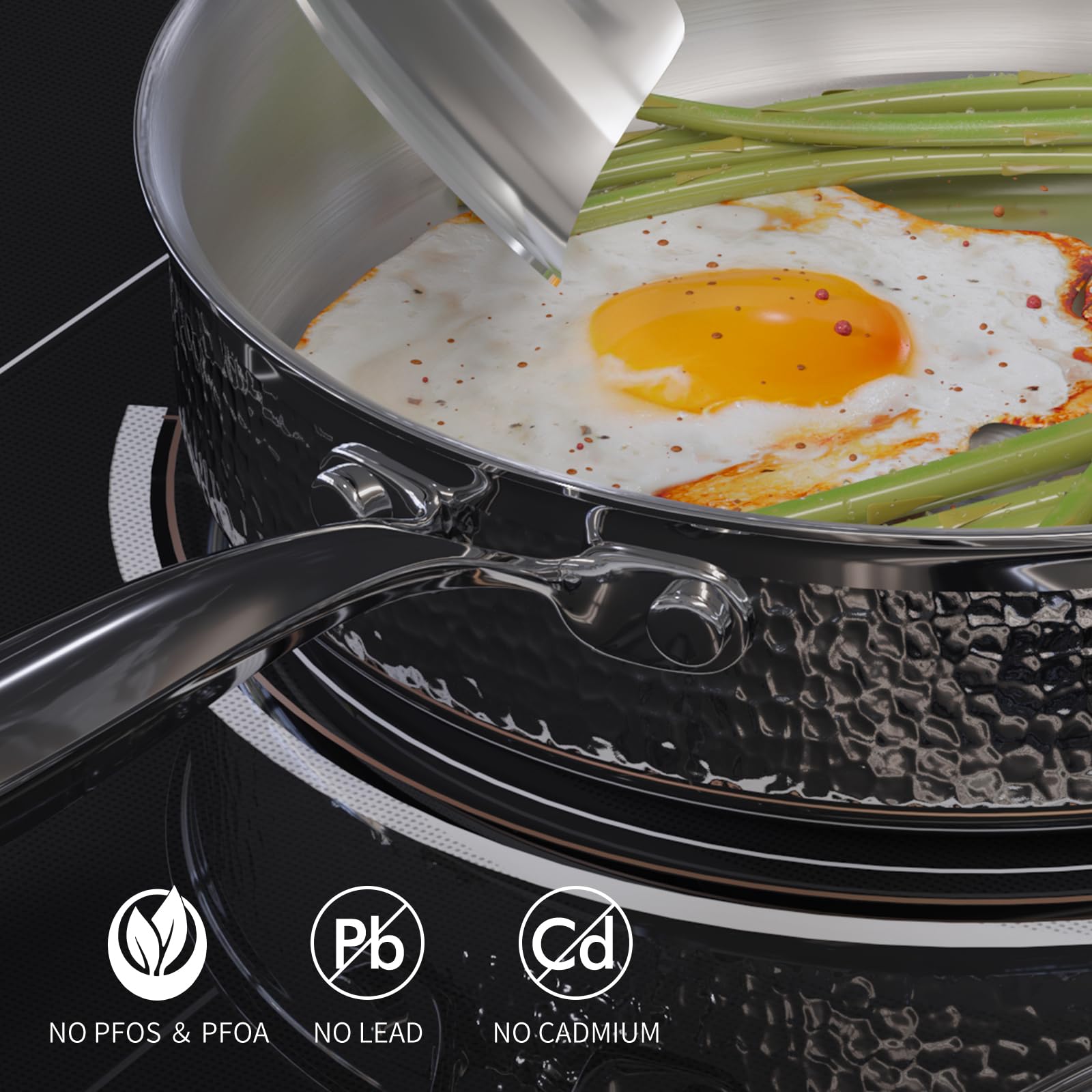 Nonstick Pots and Pans Set, Brown Granite Induction Cookware Set with Stay-Cool Handles, Non Stick Cooking Pot and Pan Set Compatible with All Cooktops, Dishwasher Safe, PFOS, PFOA Free