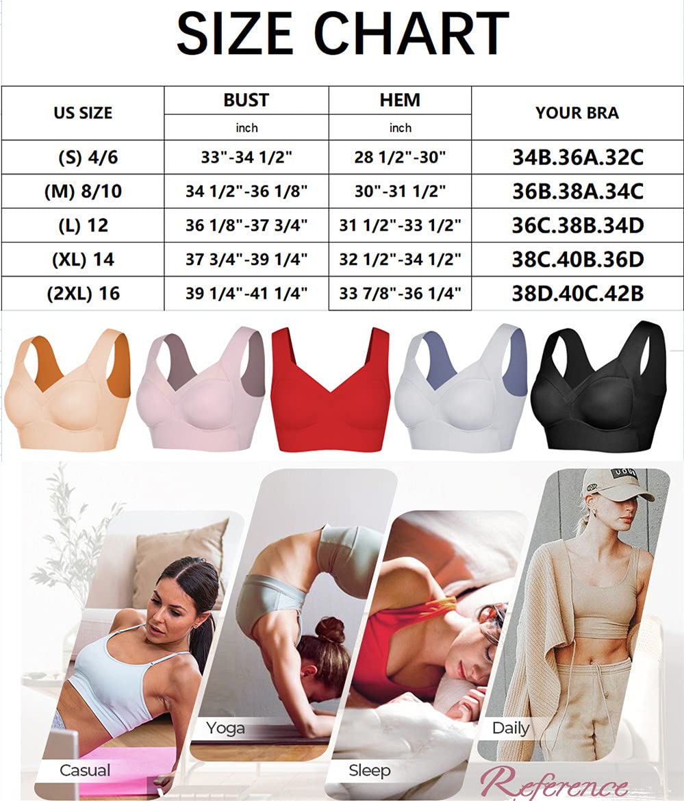 Seamless Mesh Lace Bras for Women Wirefree Comfortable Padded Lift Push Up Thin Soft Back Smoothing Sleep Leisure Pullover Bralettes Plus Size for Large Breasts (169 Sleep Pink, S, s)