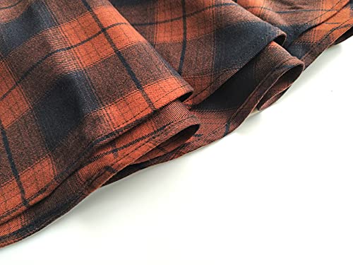 TONCHENGSD Women's Gothic Punk Plaid Pleated High Waisted Short A-line Flare Mini Skirt (3# Brown Plaid, XL)