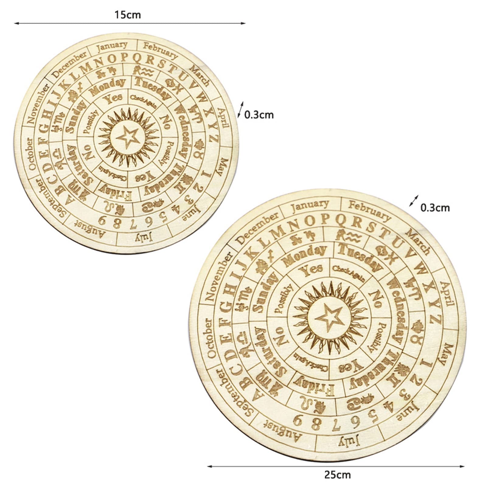 warkul Wooden Ouija Board Polished Burr-Free Divination Metaphysical Message Board for Home Wiccan Altar Board