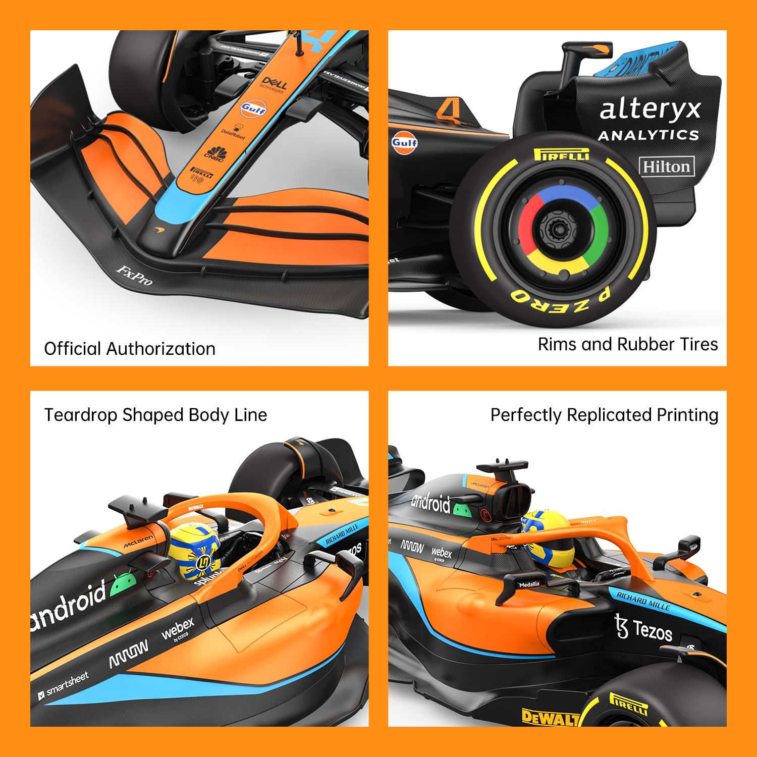 RASTAR McLaren MCL36 Formula 1 Race RC Car 1/12 Scale McLaren F1 Remote Control Toy Car