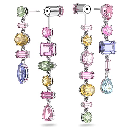 SWAROVSKI Gema drop earrings, Multicolored, Rhodium Finish, Brass