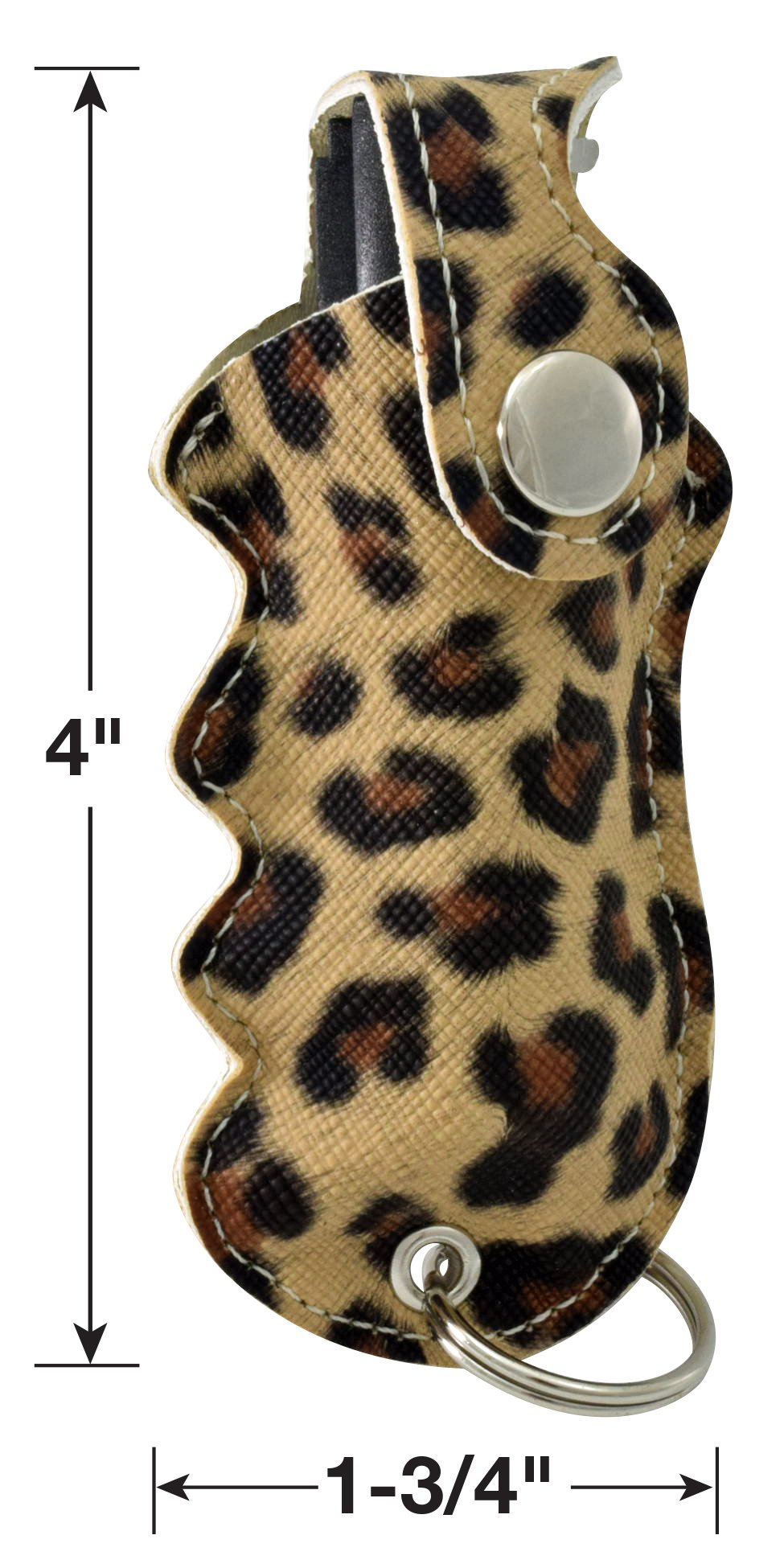 Pepper Defense 1/2 oz. Pepper Spray with Grip Holster and Keychain Attachment - Safety Twist Lock Glow Trigger - Maximum Strength 10% OC Formula - Self Defense Personal Protection (Leopard 3-Pack)