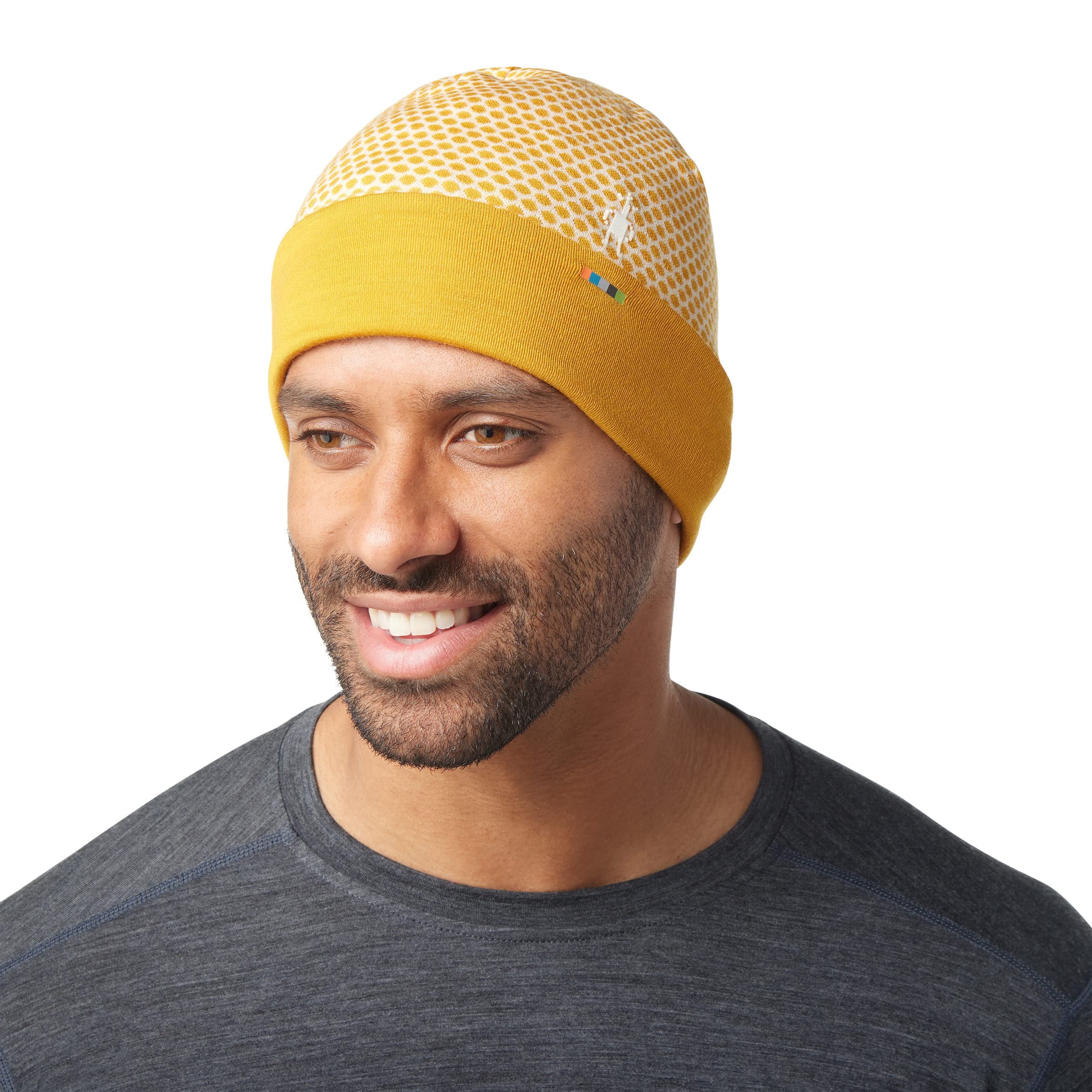 Smartwool Thermal Merino Reversible Pattern Cuffed Merino Wool Beanie for Men and Women, Black Mountain Scape, One Size
