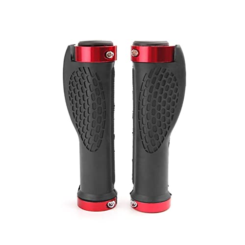 TTRS Store Bike Handle Grip Road Cycling Bicycle Anti-Skid Rubber Lock Handlebar Bicycle Parts Accessories (Color : Red)
