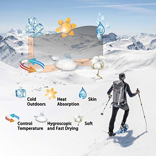 Ski Socks High Performance Thick Snow Skiing Socks- Thickening Warm Outdoor Wool Sports Stocking for Skiing Hiking Snowboard (L, Black 3pair)