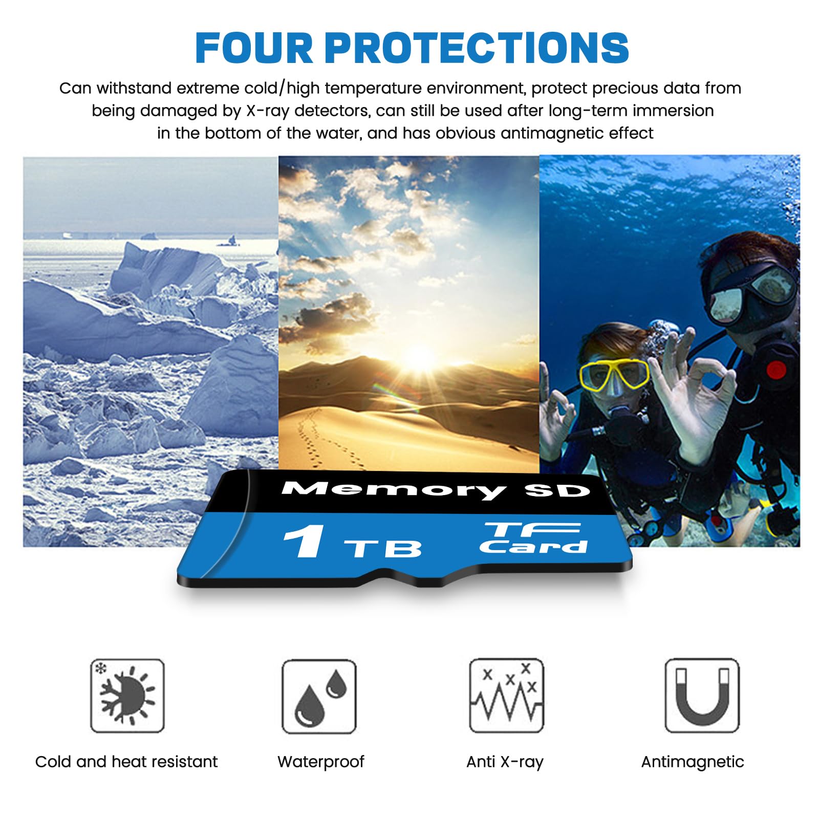 passdise 1TB High Speed TF Storage Memory Waterproof 1024GB Large Capacity Video Recording for Smartphone, Dashcam, Drone, Camera