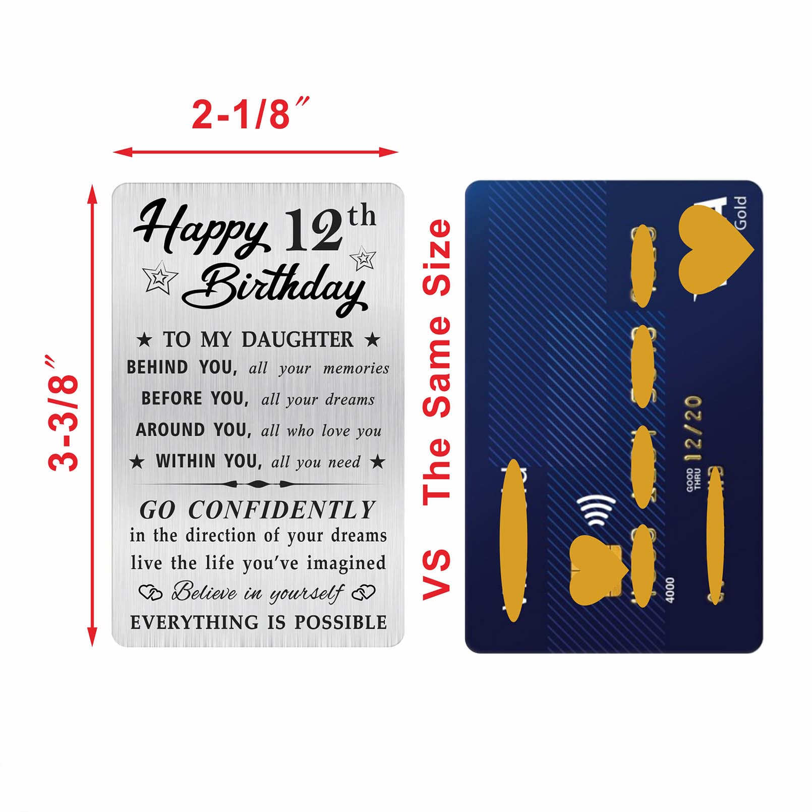 MOQIYXL 50th Birthday Card for Daughter, 50 Year Old Gifts for Daughter Engraved Wallet Card