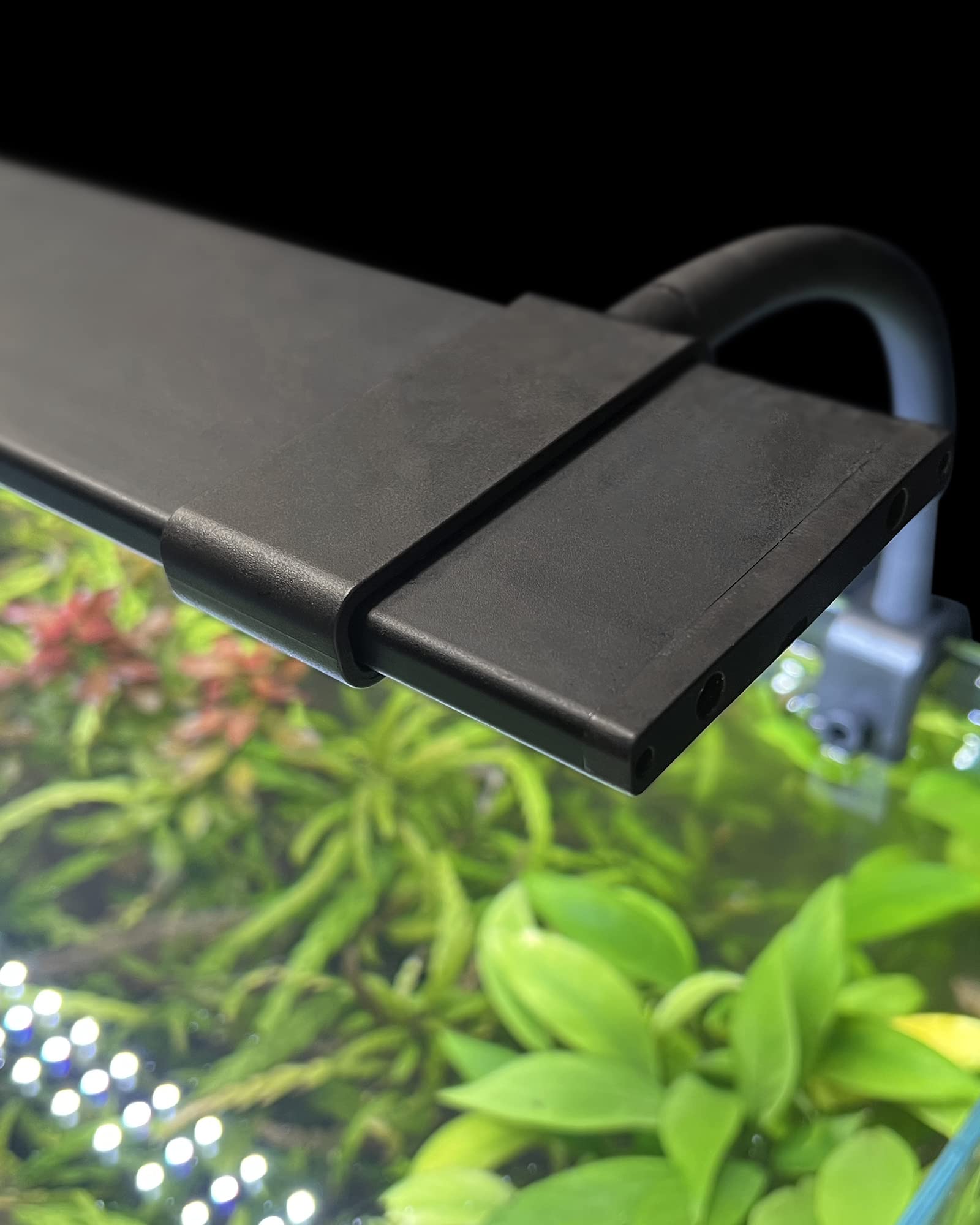 NICREW AquaLux Tank Mount, Adjustable Black Gooseneck Arm Bracket, 2 Pack (Only for NICREW AquaLux Plant LED)