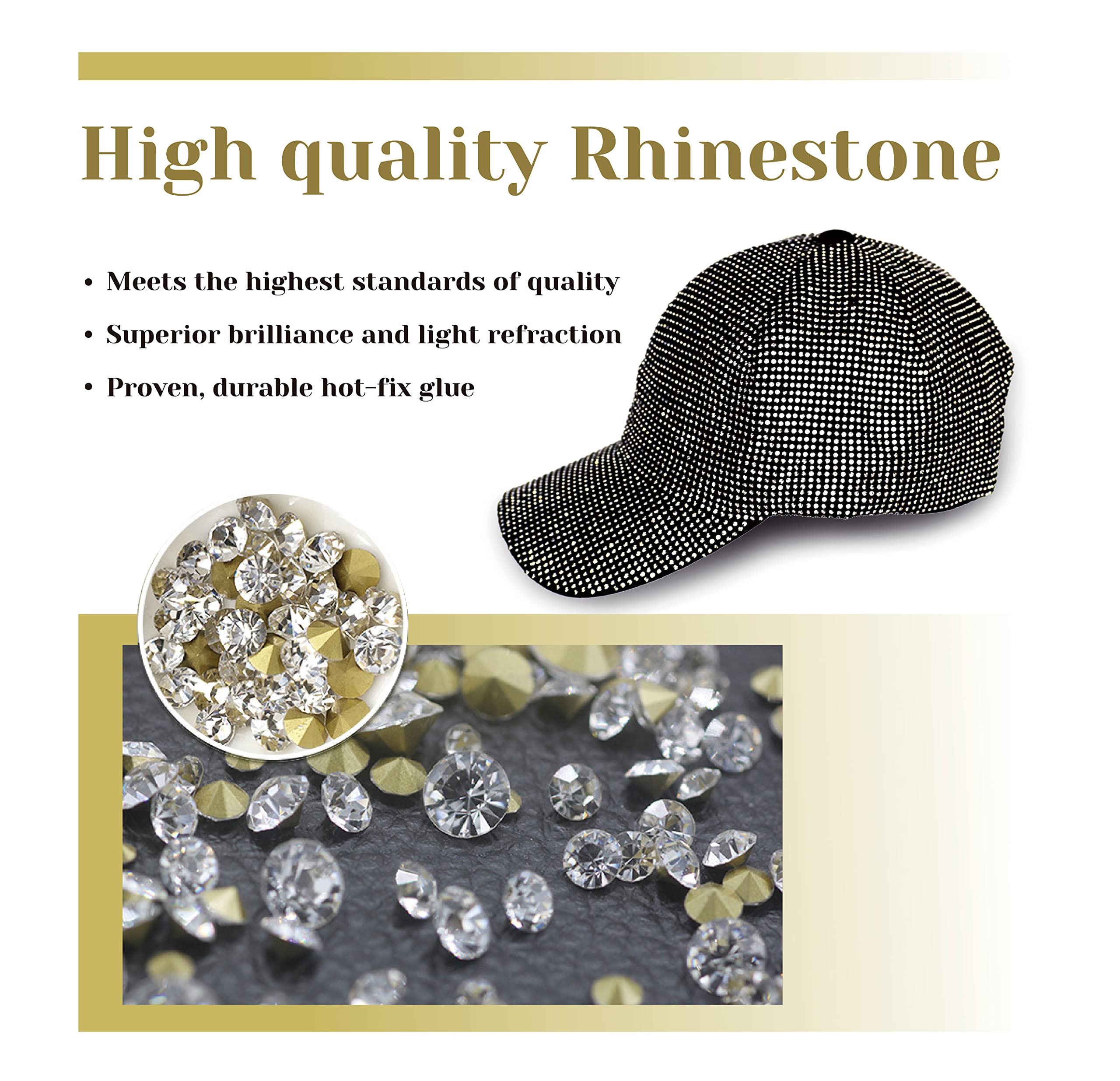 Wayideal Full Rhinestone Adjustable Baseball Hats-Parent/Women Baseball Caps/Adjustable Breathable Bling Sun Hat for Sport Golf/Sunbonnet (Black+Multicolor)