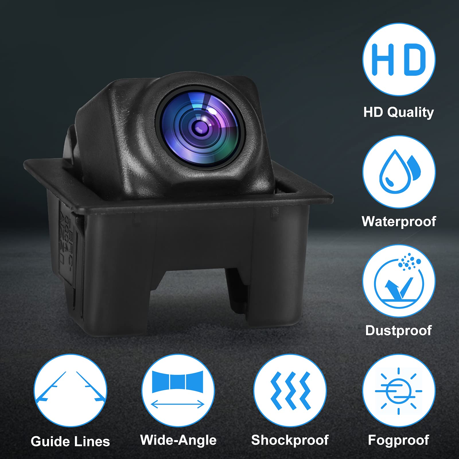 RIGHTPARTS Rear Park Assist Camera for Cadillac GM SRX 2010-2015, 23205689, Far Infrared Wide Angle HD Night Vision Waterproof, Replacement Tailgate Rear View Backup Reverse Safty Cameras