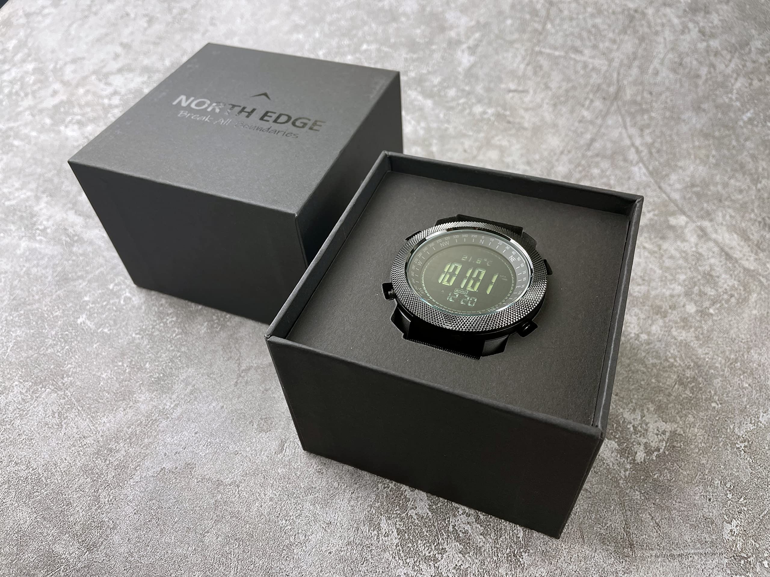 North Edge Apache Tactical Sports Watches for Men , Outdoor Survival Military Compass Rock Solid Digital Watches with Durable Band, Steps Tracker Pedometer Calories (Green)…
