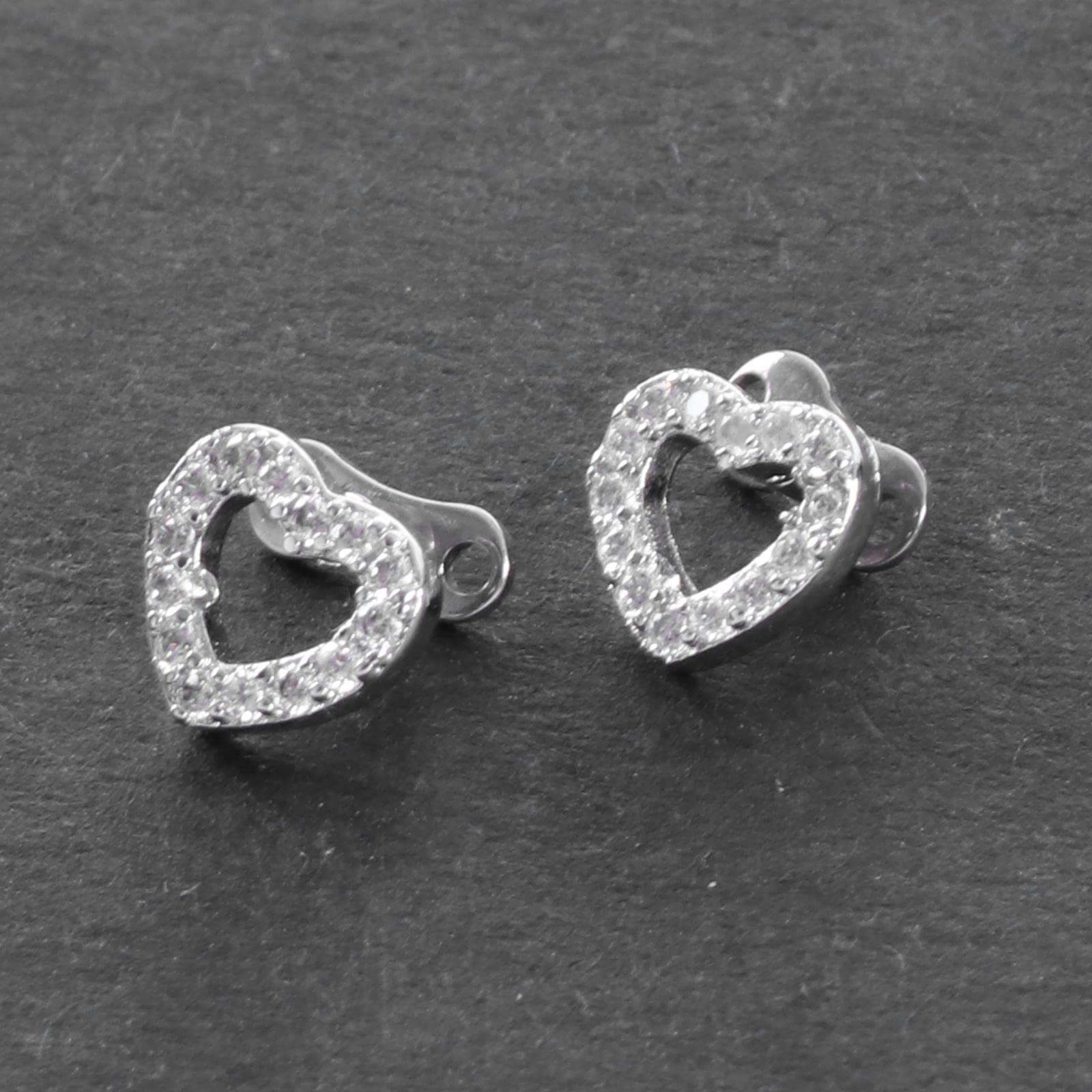 Titanium Dermal Anchor Top Crystal Micro Surface Skin Piercing 16G - Fan - Heart 1