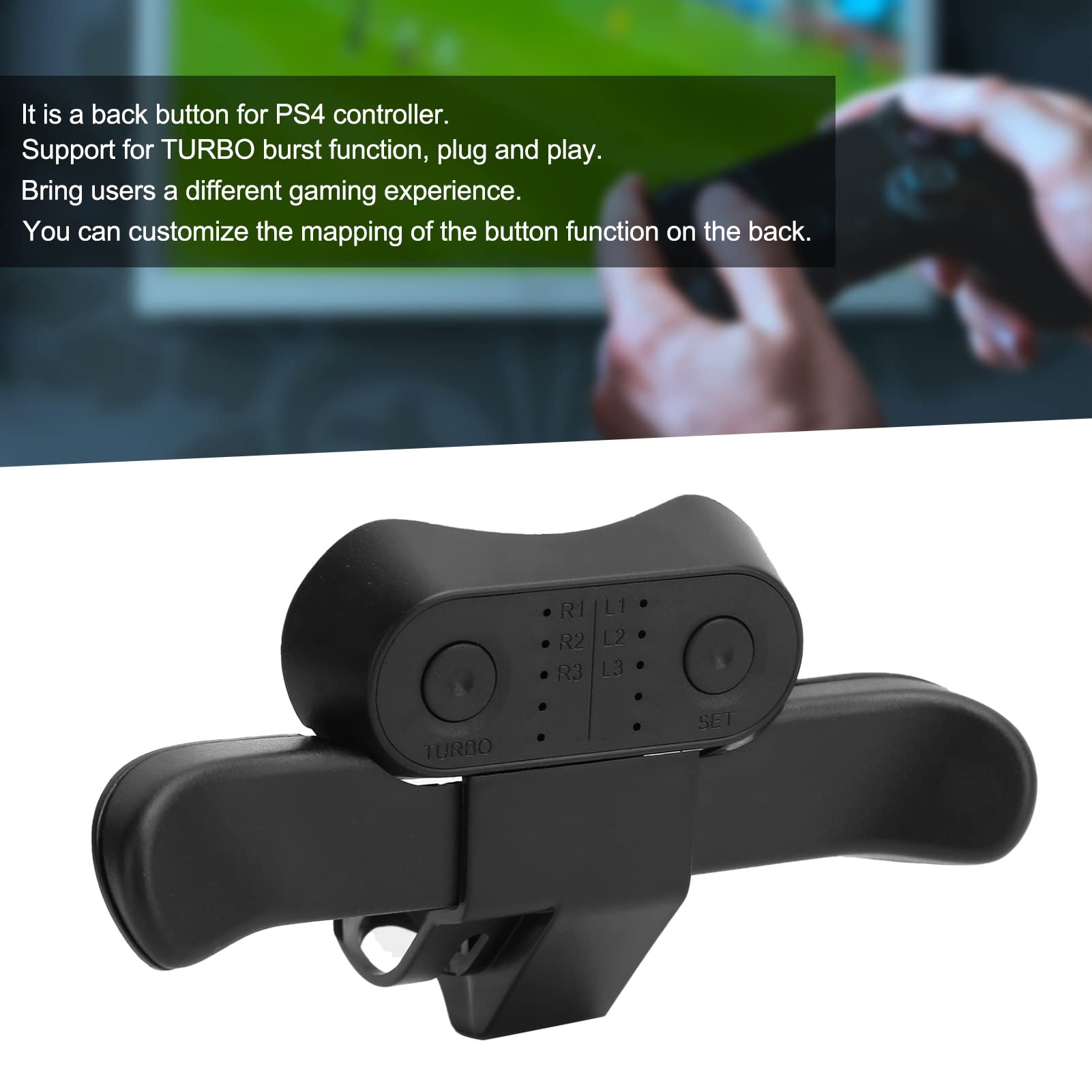 Vbestlife Paddles for PS4 Controller, PS4 Controller Back Button Attachment, Support Turbo Burst Function, Custom Keys, Plug And Play, Suitable for PS4 Handles