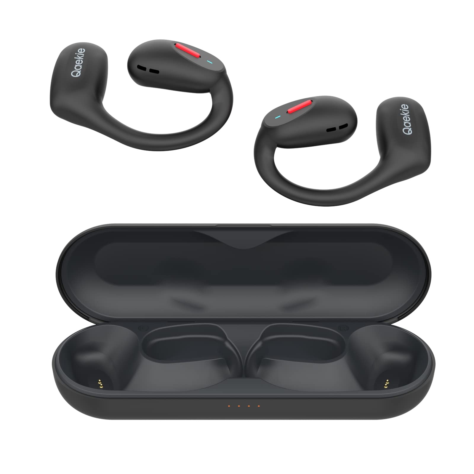 Qaekie Bluetooth 5.3 Wireless Headphones - HD Mic, Open Ear Ture Earbuds, Immersive Sound, 40hrs Playtime, Sweatproof Sport Earbuds for Running