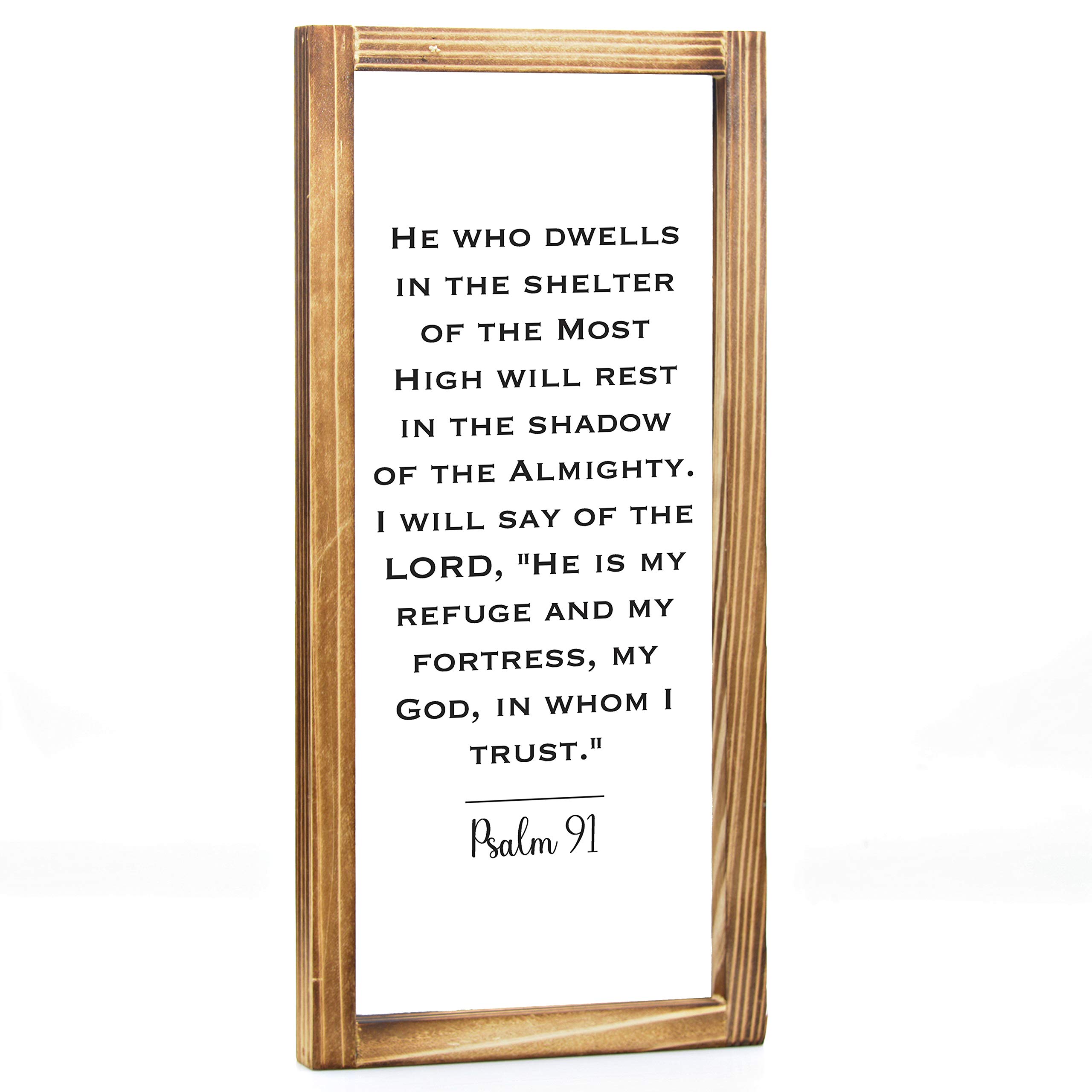 Psalms 91 Christian Wall Decor 8x17 Inch, Spiritual Wall Decor Sign, Scripture Signs For Home Decor, Psalms Signs Rustic Bible Verse Shelf Decor Vintage Psalm 91 Wall Decor, Scripture Wall Art