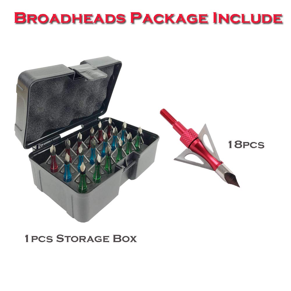 Smarkey Archery Broadheads for Crossbow Recurve Bow and Compound Bow Hunting -18pcs Hunting Broadheads Package