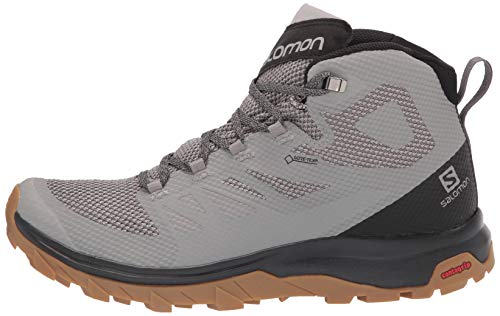 Salomon Outline Mid Gore-TEX Hiking Boots for Men, Frost Gray/Black/Alloy, 7