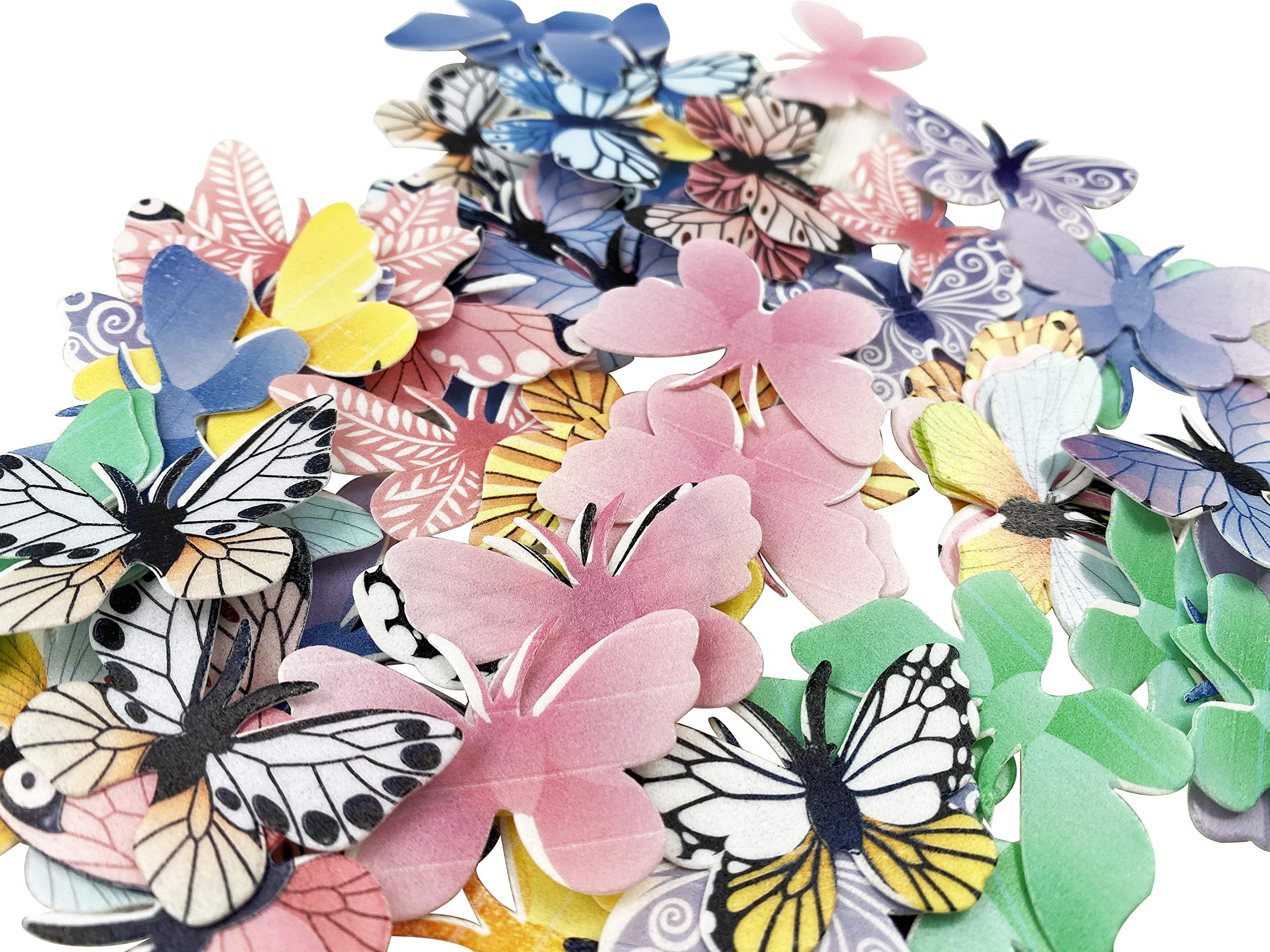 Set of 72 Edible Butterfly Cupcake Toppers Wedding Cake Birthday Party Food Decoration Mixed Size & Colou