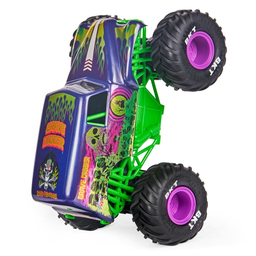 Spin Master 6060365 Monster Jam 1:15 Scale Official Grave Digger Freestyle Force Remote Control Monster Truck Toys