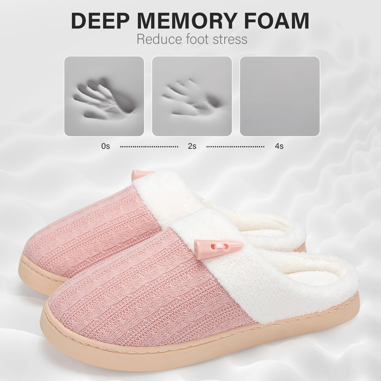 NineCiFun Women's Slippers Scuff Comfy Lightweight House Shoes Slip on Memory Foam Bedroom Slippers Indoor Outdoor Home Shoes with Soft Terry Lining(Pink,7-8)