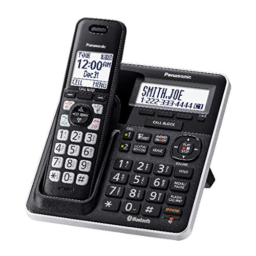 Panasonic 5 Handsets Link2Cell DECT 6.0 Talking Caller ID Voice Assist Expandable Cordless Phone with Digital Answering System KX-TGF775S (Renewed)