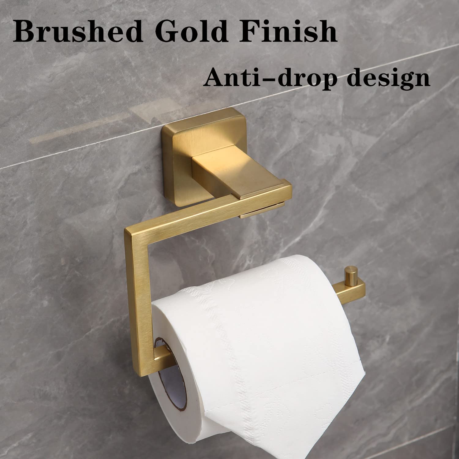 Ntipox 4 Piece Stainless Steel Brushed Gold Bathroom Hardware Accessories Set Include 16 inch Towel Bar Set Gold ,Toilet Paper Holder,Towel Rack Set Gold