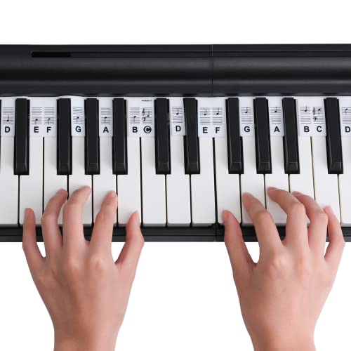 WQR Piano Keyboard Note Guides - Removable Piano Keyboard Note labels 88/61/54/49/37 Keys for Beginners, No Need Stickers, Reusable & Portable, Comes with Box(Colorful)