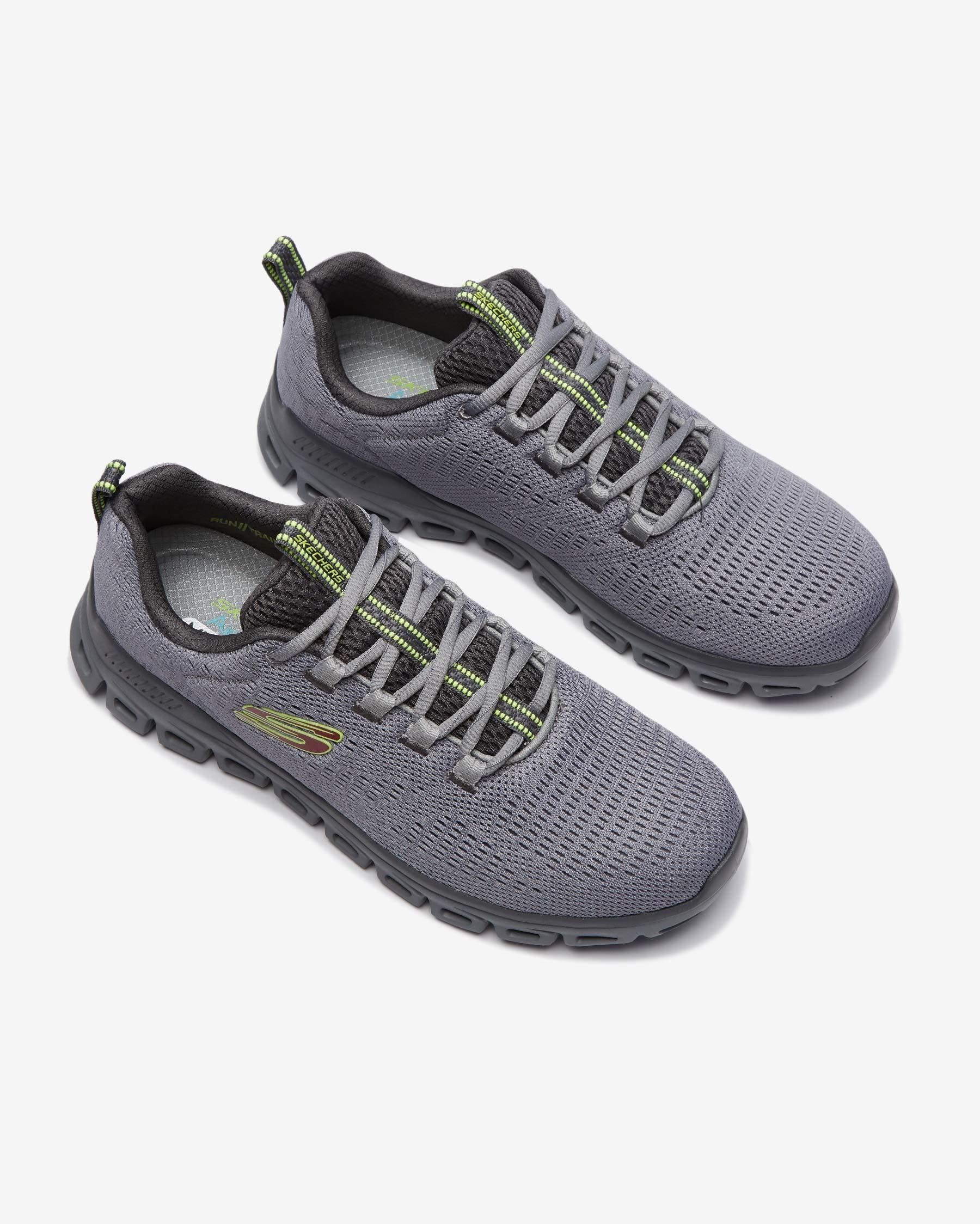 Skechers mens Skechers Men's Glide Step Fasten Up Lace-up Sneaker Oxford, Grey, 9.5 US