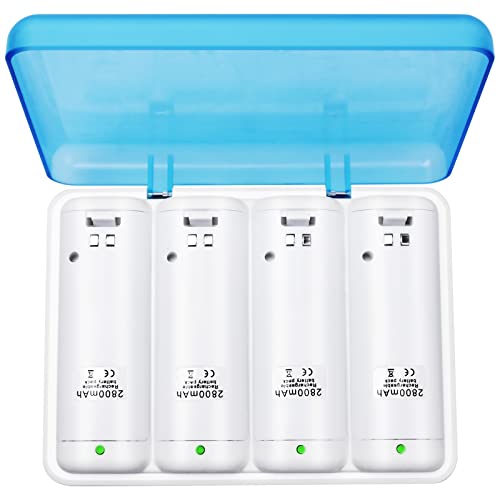 Wii Controller Motion Plus with Nunchuck and Wii Charging Station with 4 Rechargeable Batteries