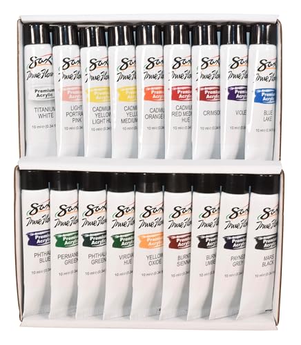 Paint Acrylic 0.34 OZ Tube SAX True Flow Set of 18