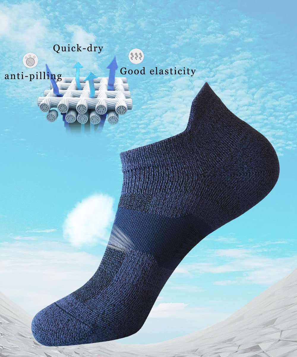 Virmoku Mens Multipack Athletic Running Ankle Socks For Men No Show Cut Casual Liner 100% Cotton Crew Socks