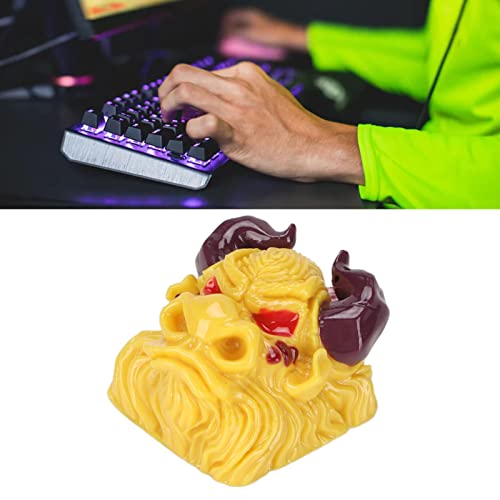 Zyyini Computer Keycap, Resin Hand Carved Cow Custom Keycaps Gaming Keyboard Replacement Part for Cherry MX Swtiches Mechanical Keyboards(Yellow)