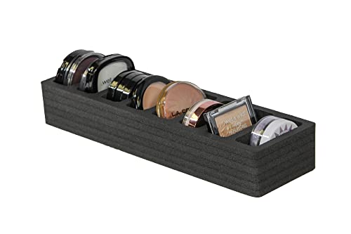 Polar Whale Compact Organizer Stand Premium Durable Black Foam Tray Washable Waterproof Insert Storage for Home Bathroom Bedroom Cosmetic 13.7 x 4.1 x 2 Inches 8 Compartments