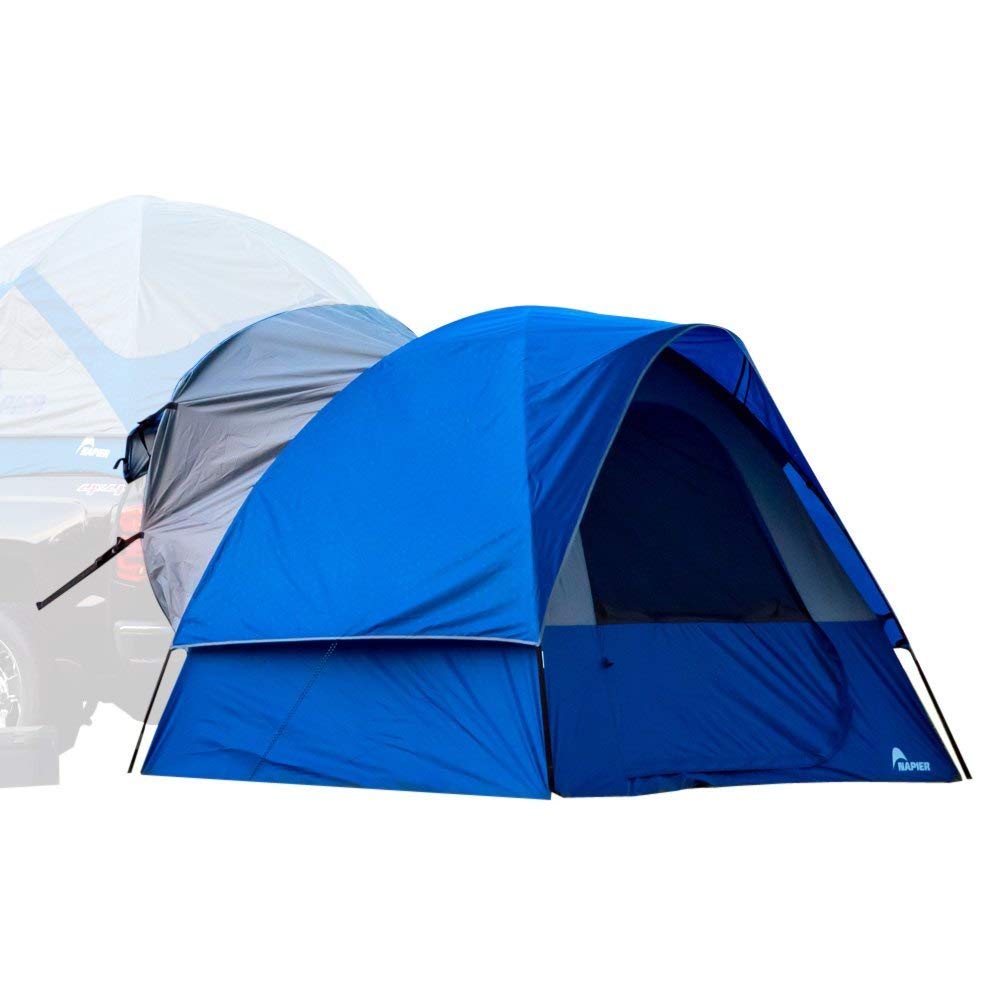 Napier Sportz Link | Truck Bed Tent Camping Accessory | 8' x 8' Ground Tent Attachment | 4-Person Tent | Attaches to Napier Pickup Truck Tents - Truck Tent Not Included | Blue/Gray | Model 51000