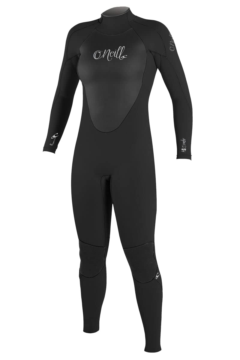 O'NEILL Women's Epic 3/2mm Back Zip Full Wetsuit, Black/Black/Black, 6