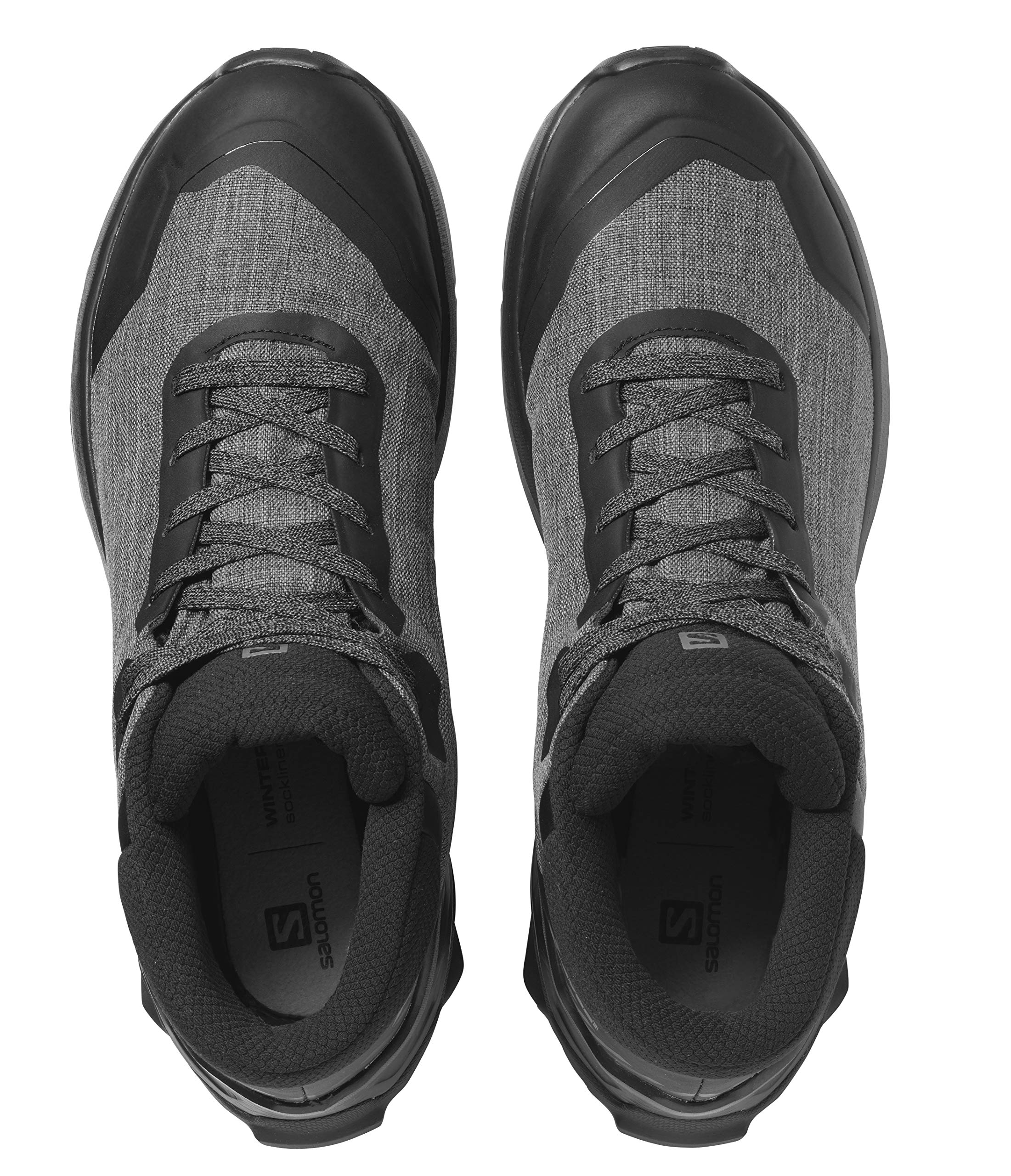 Salomon X Reveal Chukka CLIMASALOMON Waterproof Winter Boots for Men Snow, Black/Black/Gargoyle, 10