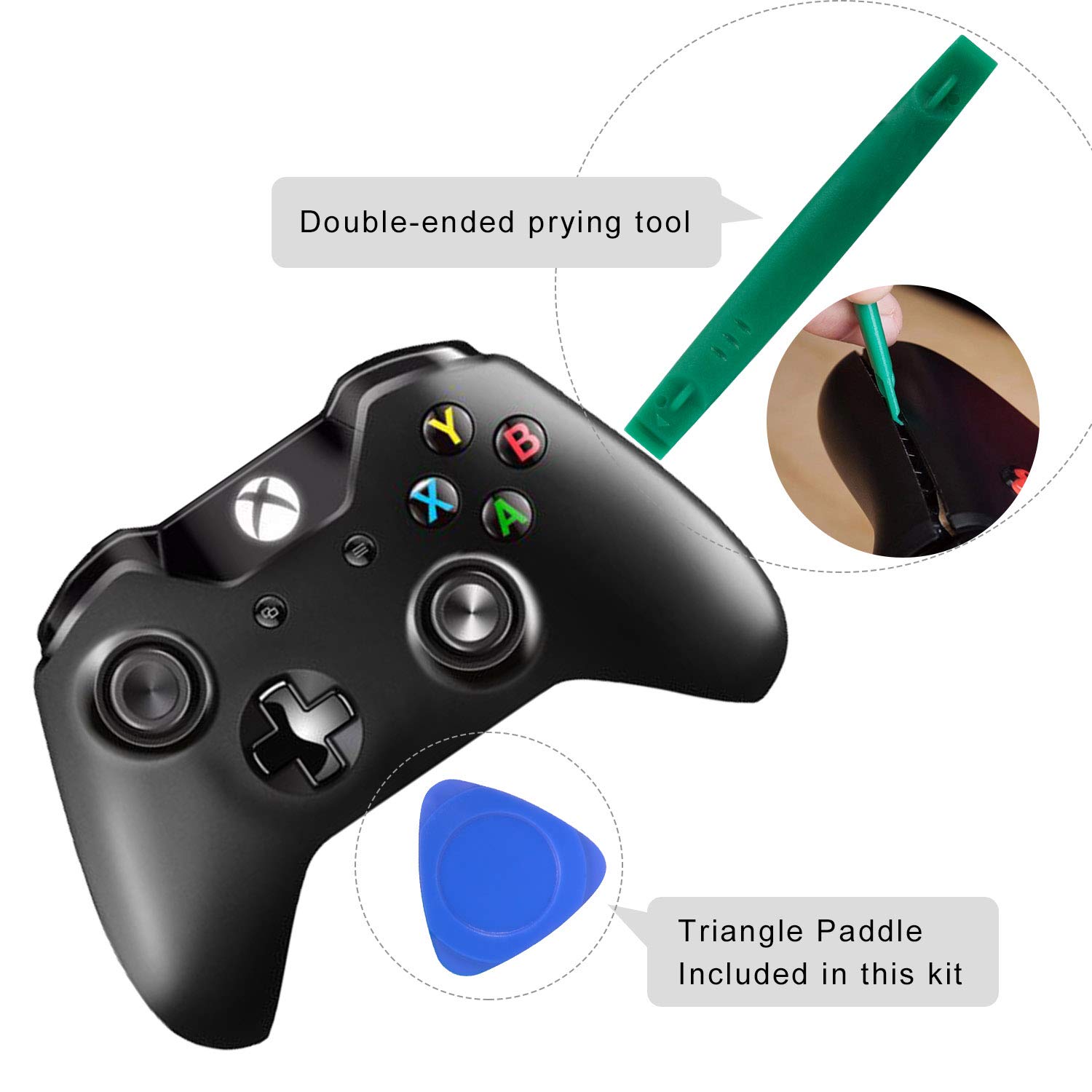 RGEEK Xbox One Controller Joystick Replacement, 4PCS Xbox one Joysticks Replacement Parts with T6 T8 T10 Repair Screwdriver Kit for Xbox Controller
