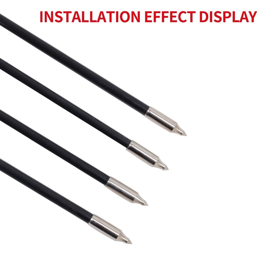 SOPOGER 12 Pack Glue on Field Points Archery Arrowhead Field Tips Stainless Steel Arrow Points OD 6/7/8mm Arrow Shaft for Field 3D Target Practice Shooting (8mm)